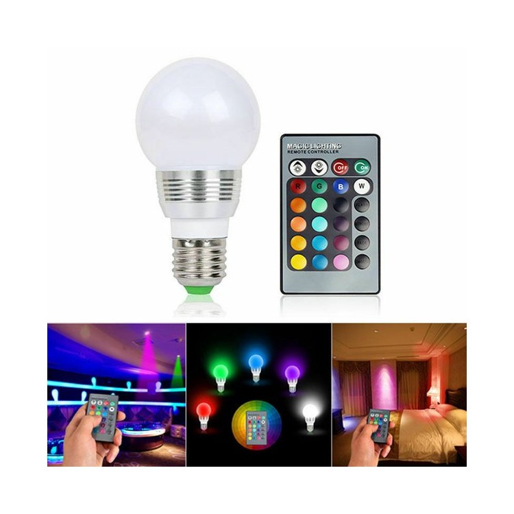ΛΑΜΠΑ LED RGB με control Ε27 / 5W - e-gem.gr